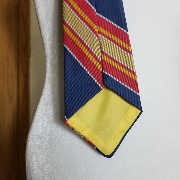 Vintage | Accessories | Vintage 97s Red Yellow And Blue Striped Tie ...